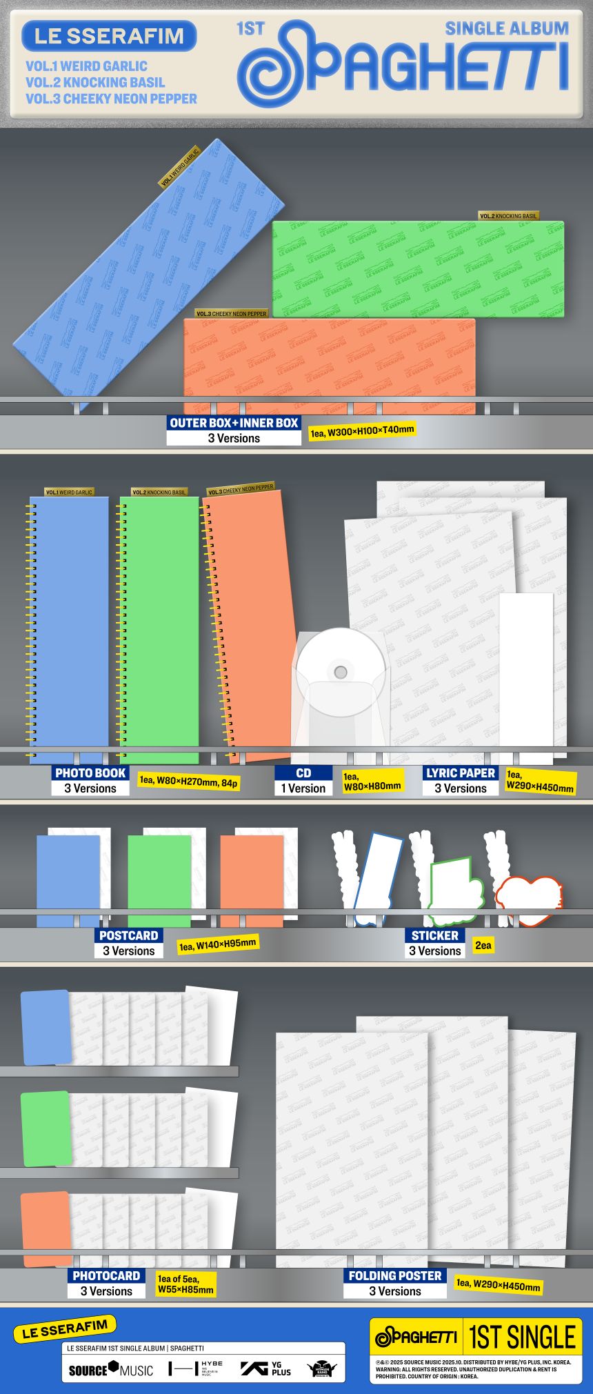 [PRE-ORDER] LE SSERAFIM - Spaghetti + Weverse Gift [8117] Albumversion ...