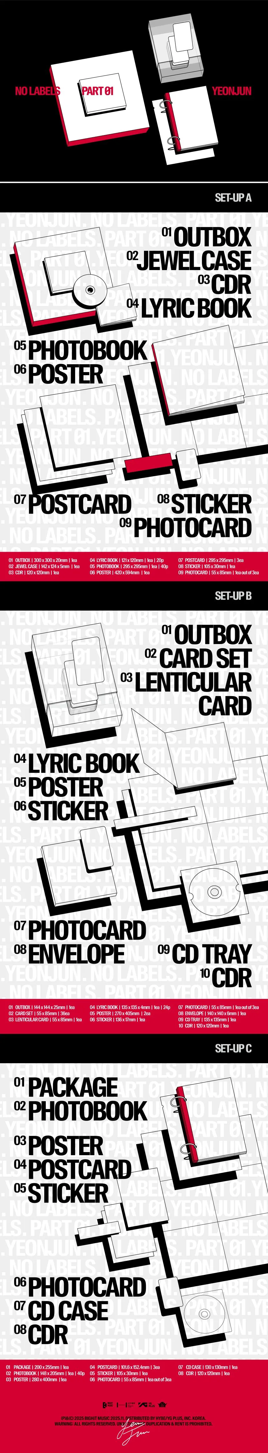 YEONJUN - No Labels: Part 01 + Aladin Photocard [8485] Album version ...